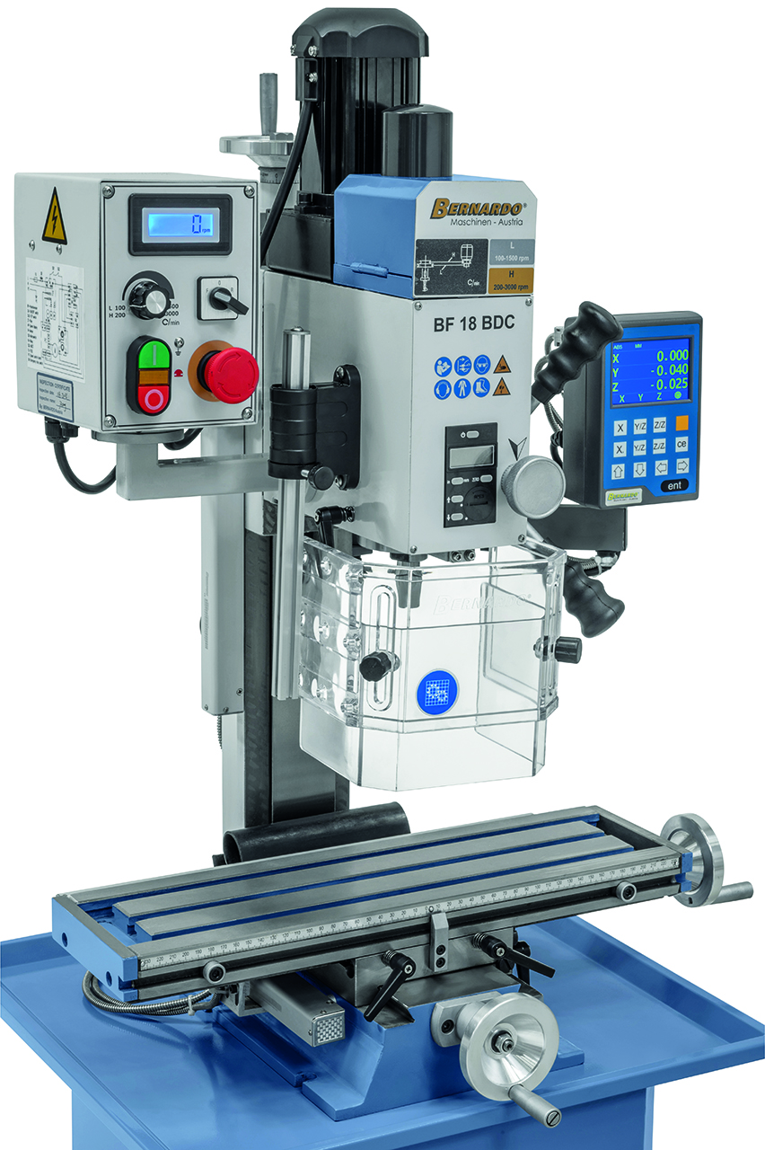 Drilling and milling machine Bernardo BF 18 BDC incl. 3-axis digital display DT 40 I 02-11116